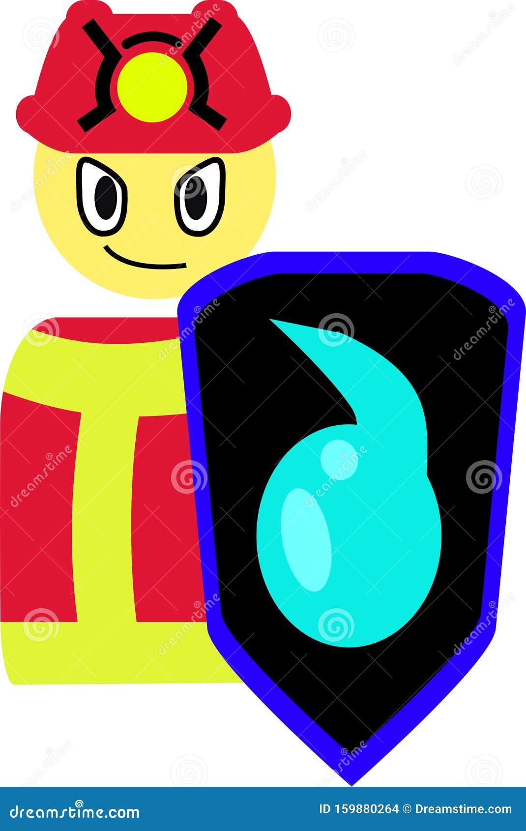 Fire Fighter with Water Shield Stock Photo - Illustration of shield ...