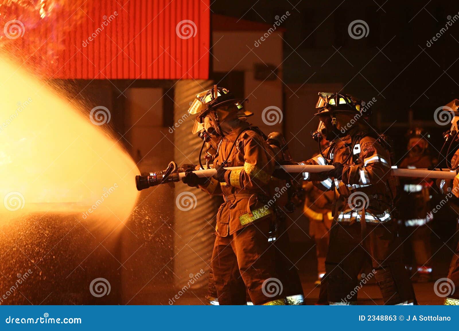 Fire Fighters stock image. Image of firesuits, reflective - 2348863