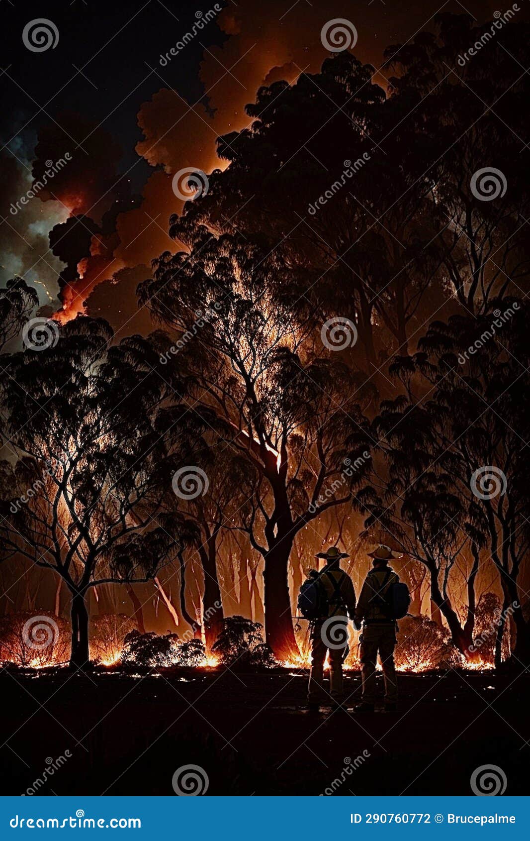 Fire Fighters in Australia. AI Generated Stock Illustration ...