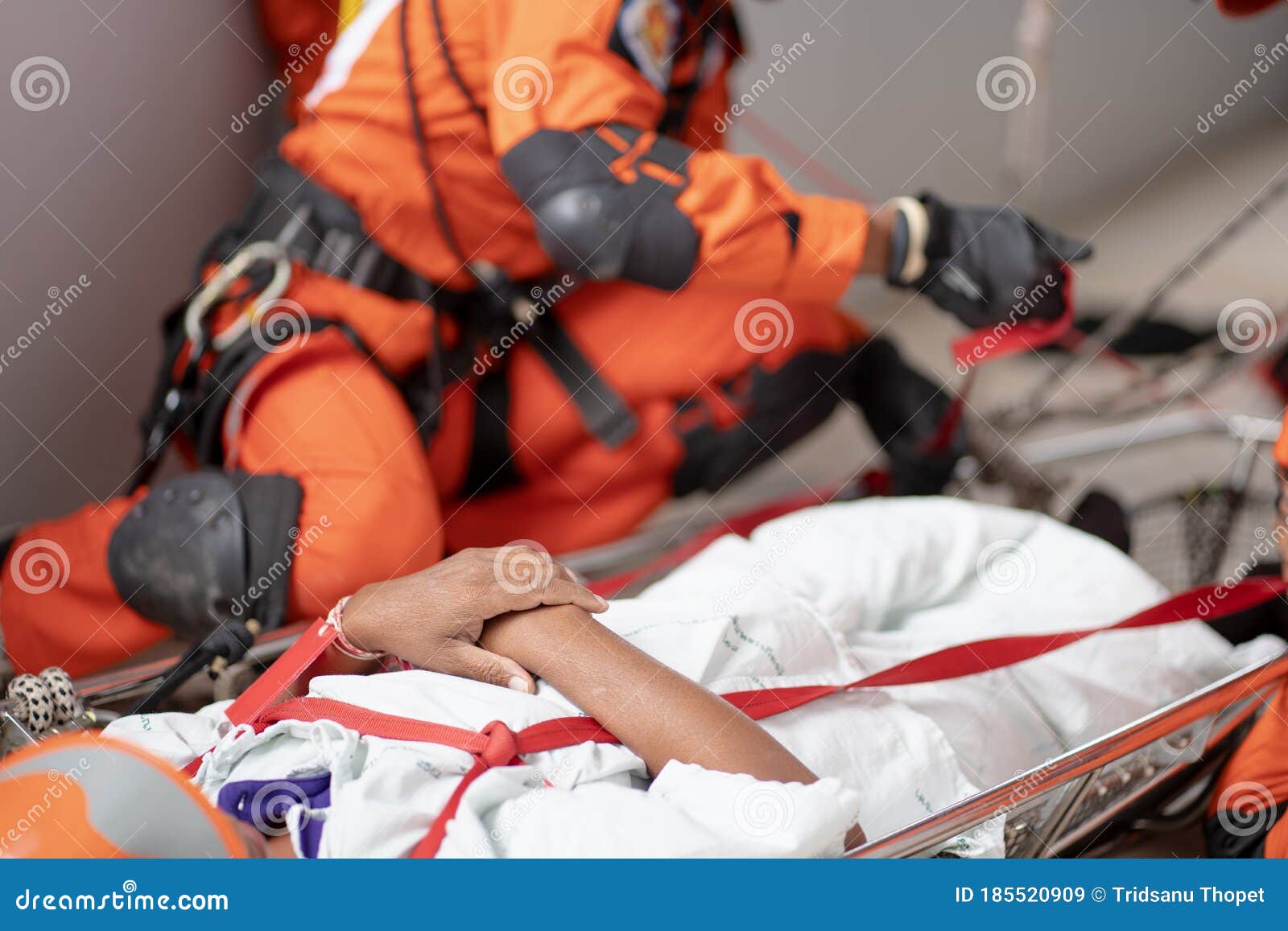 Fire Fighther Working for Transfer People Stock Image - Image of ...