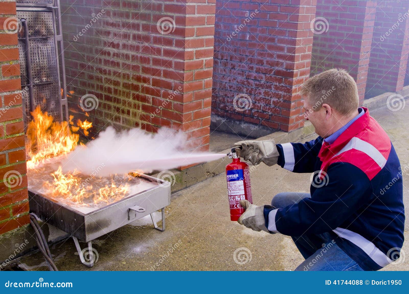 Fire Fighting Demonstration Stock Photo - Image of protection, outdoors ...