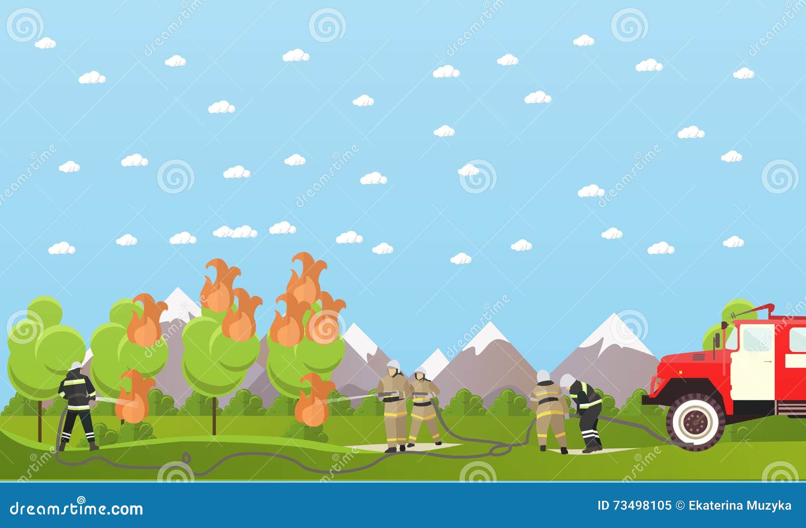 Fire Fighting Department Vector Banner. Stock Vector - Illustration of ...