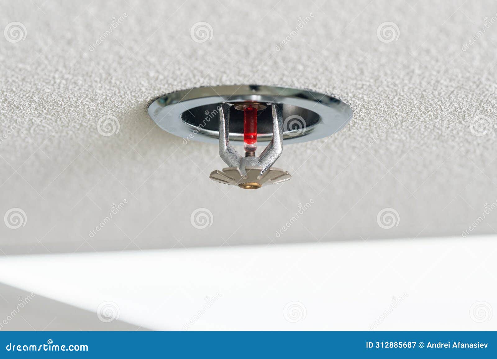 Fire Fighting Equipment, Sprinkler on White Ceiling Stock Image - Image ...