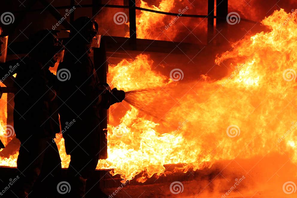 Fire Fighting stock photo. Image of combustion, raging - 33558406