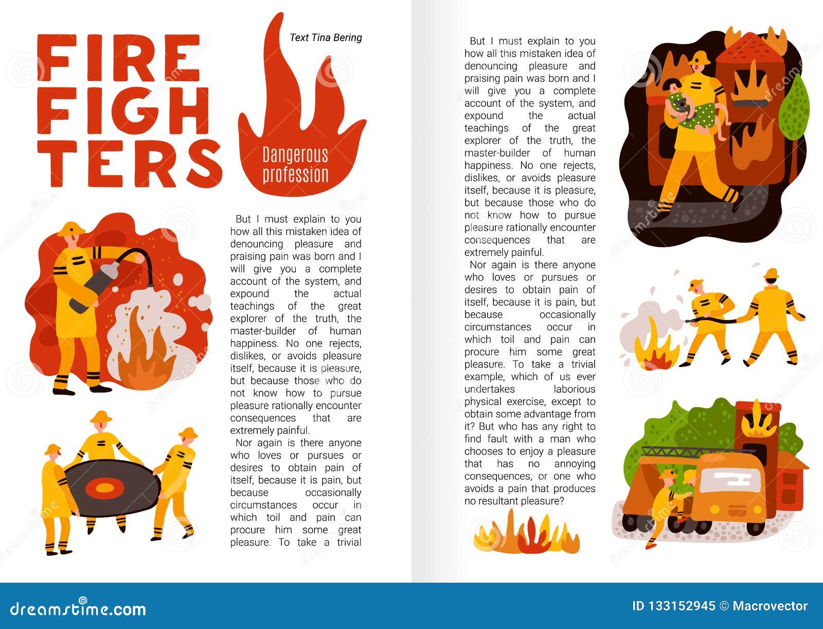 Fire Fighting Flat Infographics Stock Vector - Illustration of disaster ...