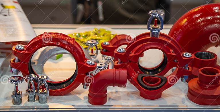 Fire fighting pipe fitting stock photo. Image of equipment - 132207572
