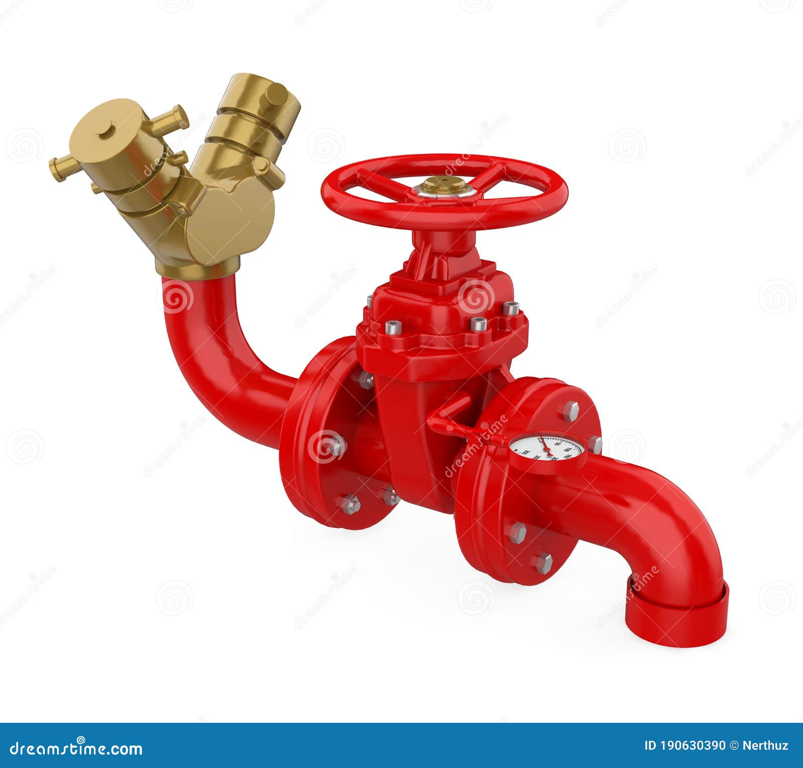 Fire Fighting Pipe Isolated Stock Illustration - Illustration of ...