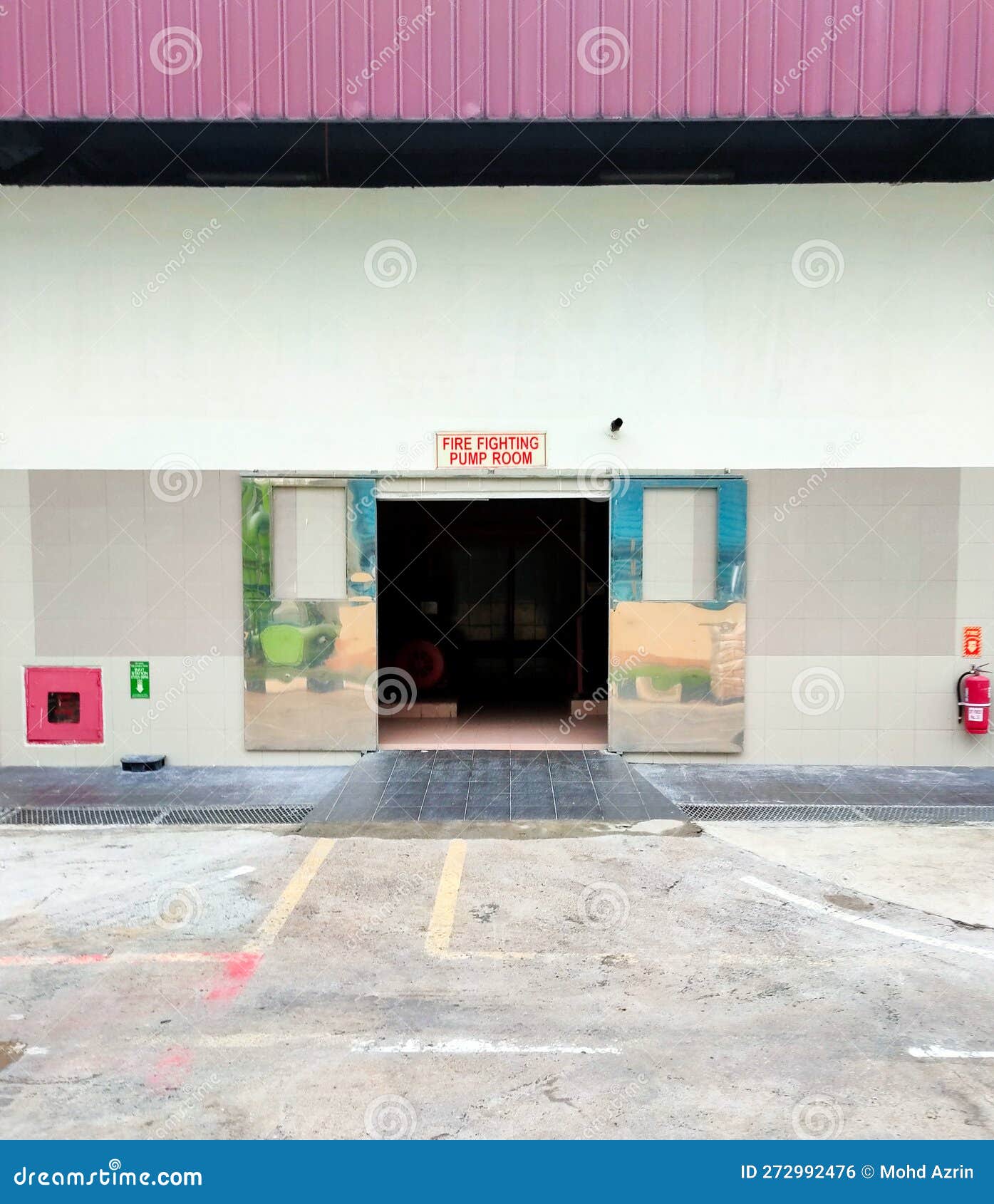 Fire Fighting Pump Room Door Open during Update Work Inside. Stock ...