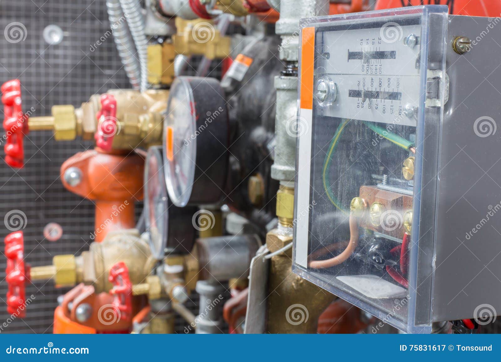 Fire fighting system stock image. Image of extinguish - 75831617