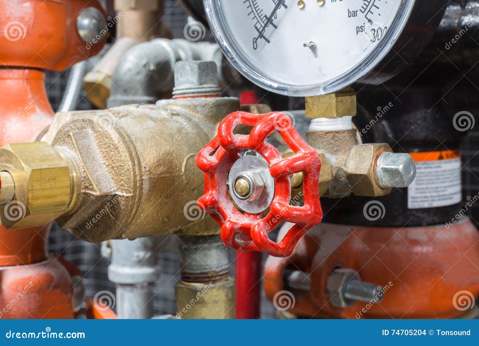 Fire fighting system stock photo. Image of panel, manometer - 74705204