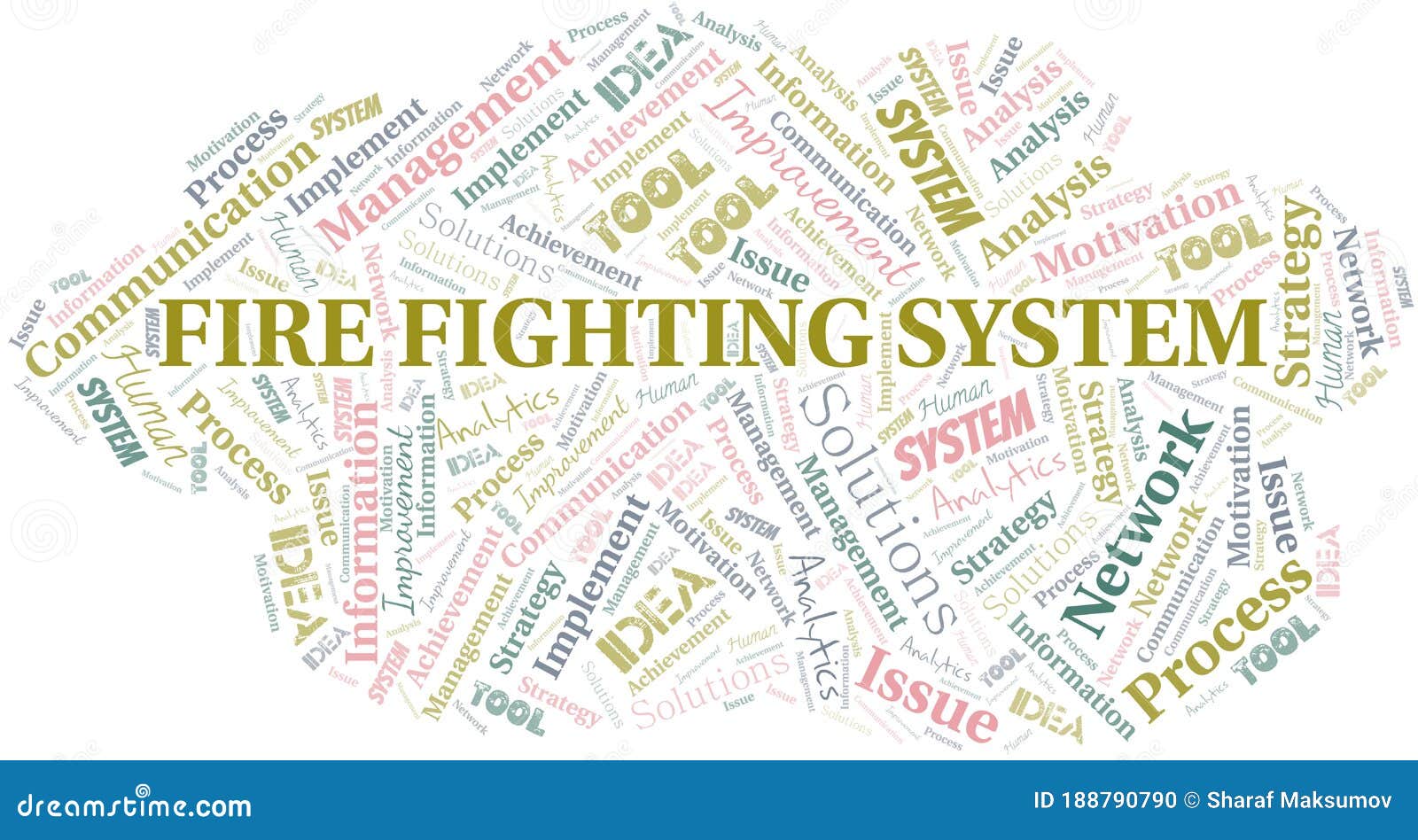 Fire Fighting System Typography Vector Word Cloud. Stock Vector ...