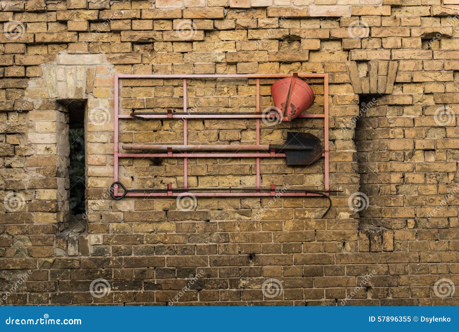 Fire fighting tools stock image. Image of fighting, wall - 57896355