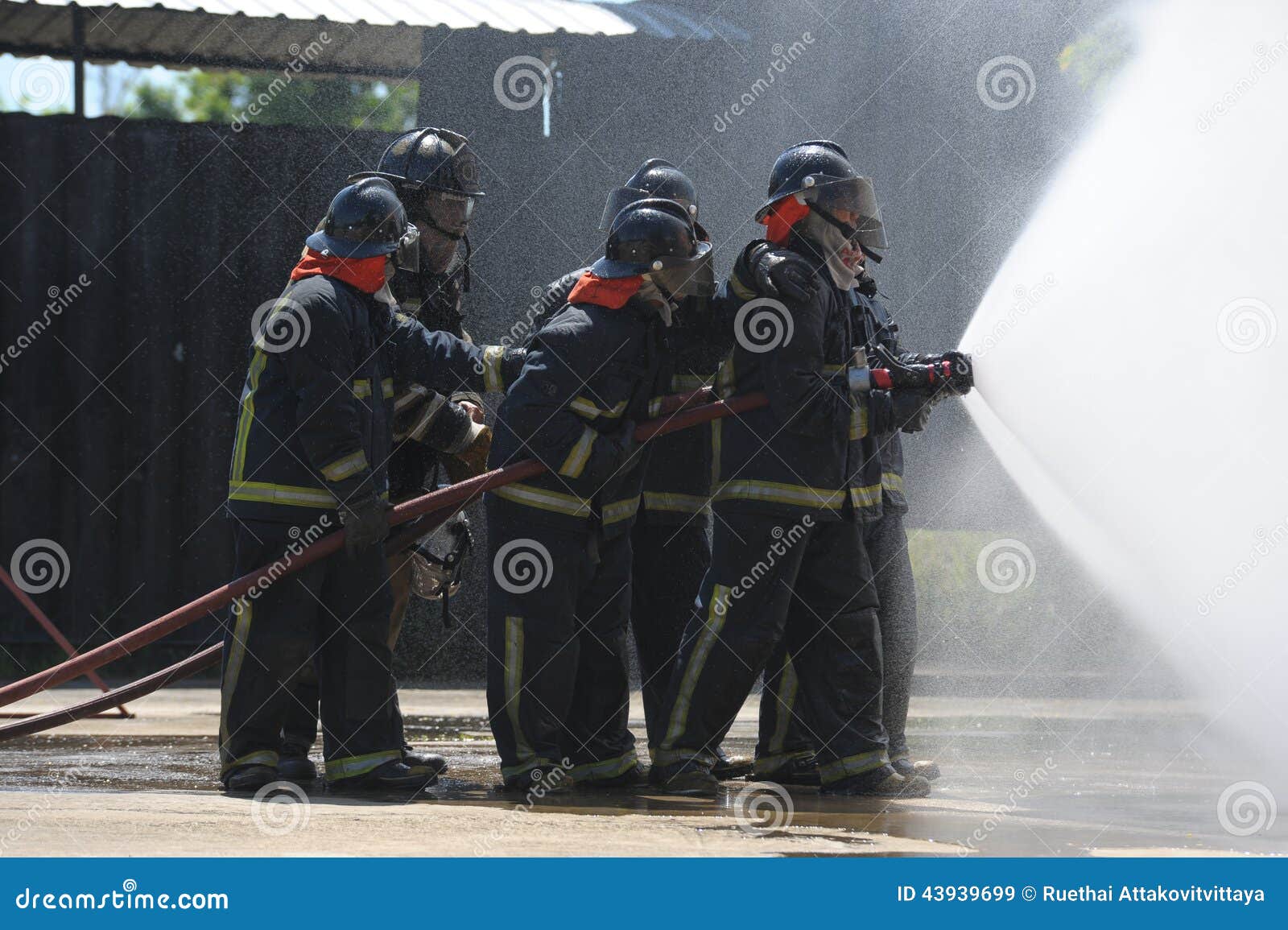 Fire fighting training. stock image. Image of mask, boot - 43939699