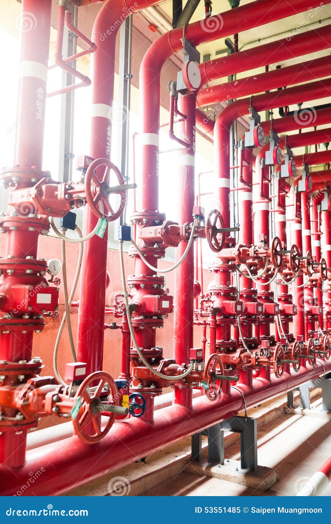 Fire Fighting Water Supply Pipeline System Stock Image - Image of ...