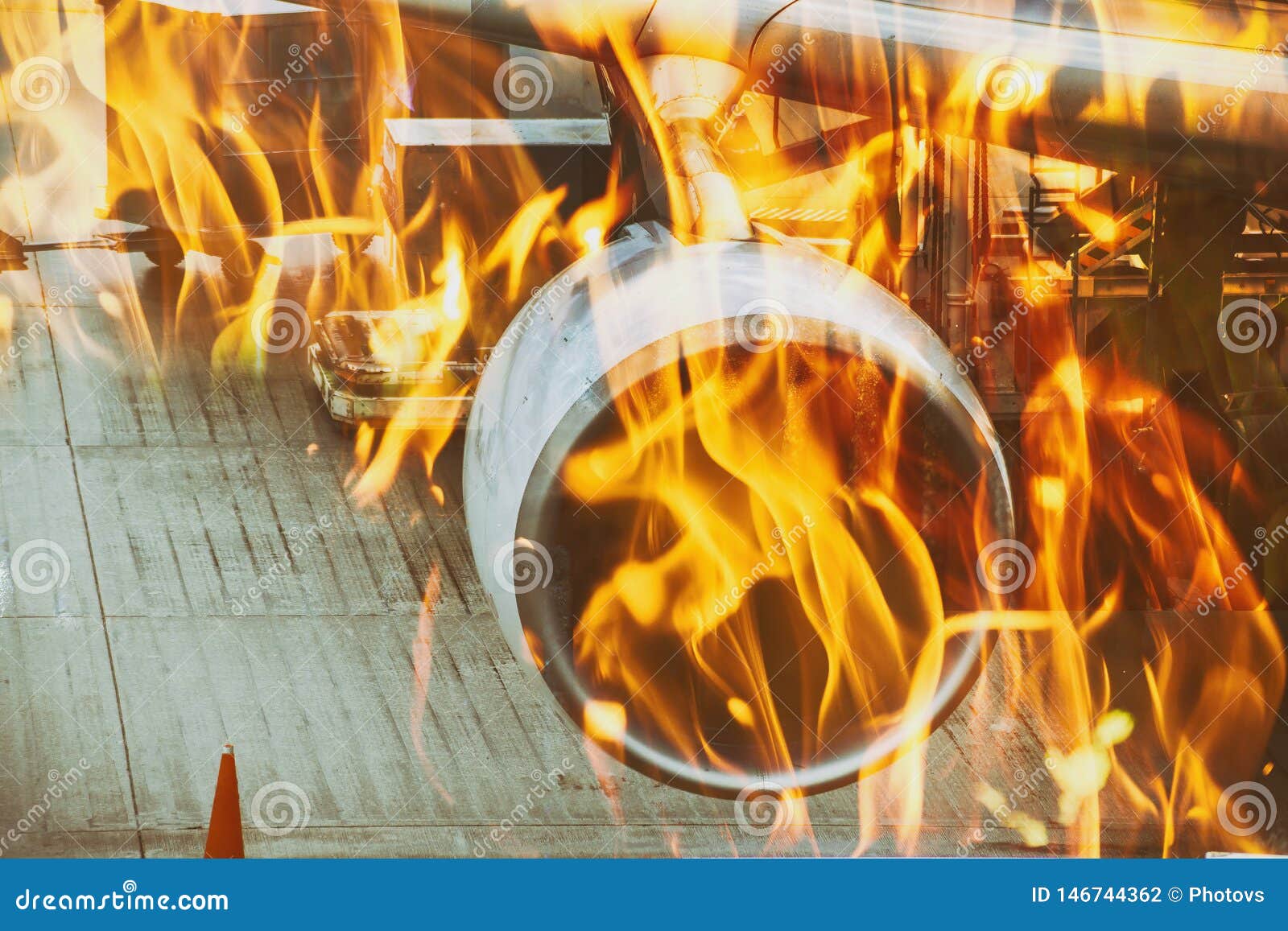 Fire Fights a Burning Plane on Airoport Stock Photo - Image of energy ...