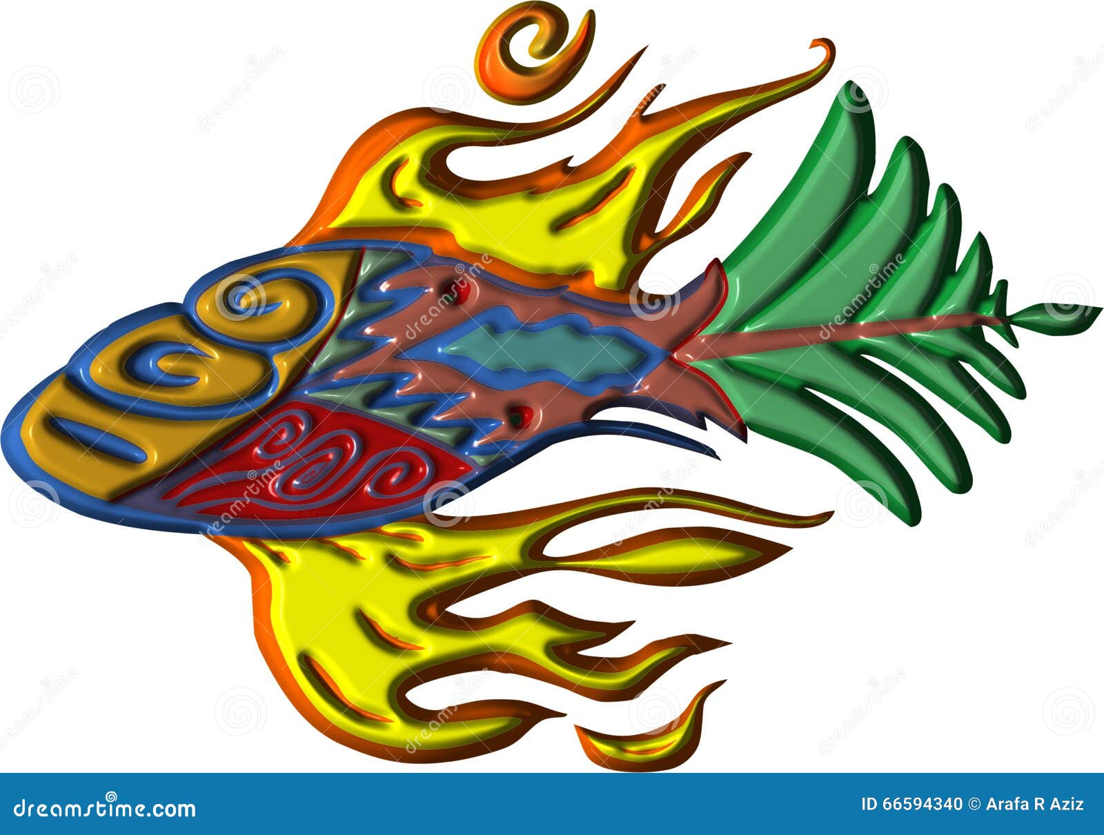 Fire Fins Fish Animation stock photo. Illustration of daun - 66594340