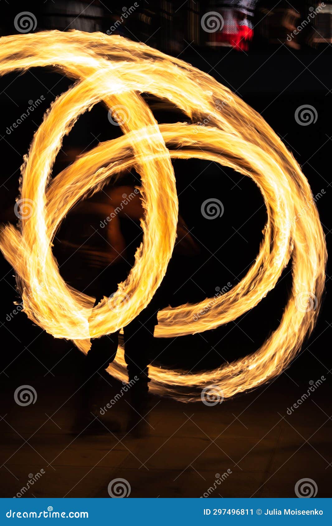 Fire Fire Show, a Night Performance with a Burning Fire. Stock Image ...