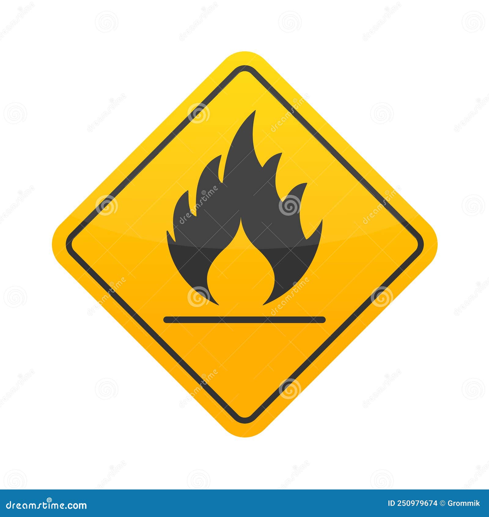 Fire. a fire warning sign stock vector. Illustration of light - 250979674