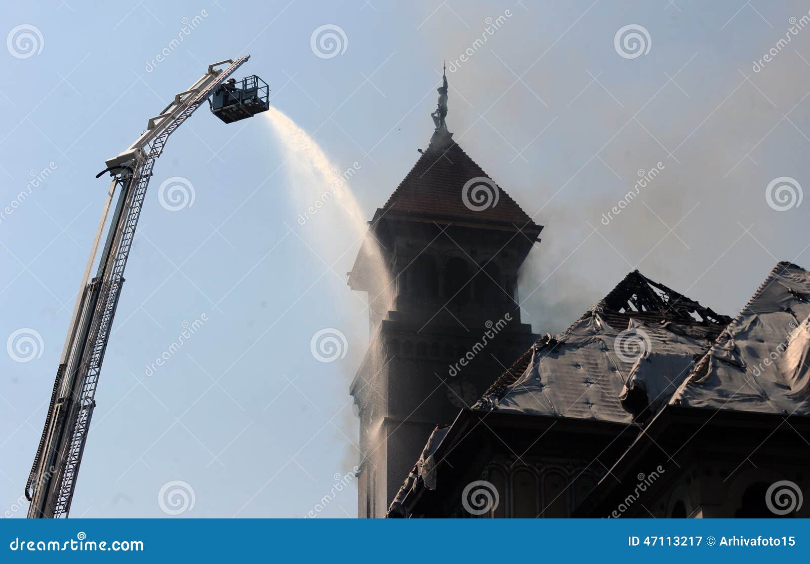 Fire stock image. Image of danger, roof, smoke, device - 47113217