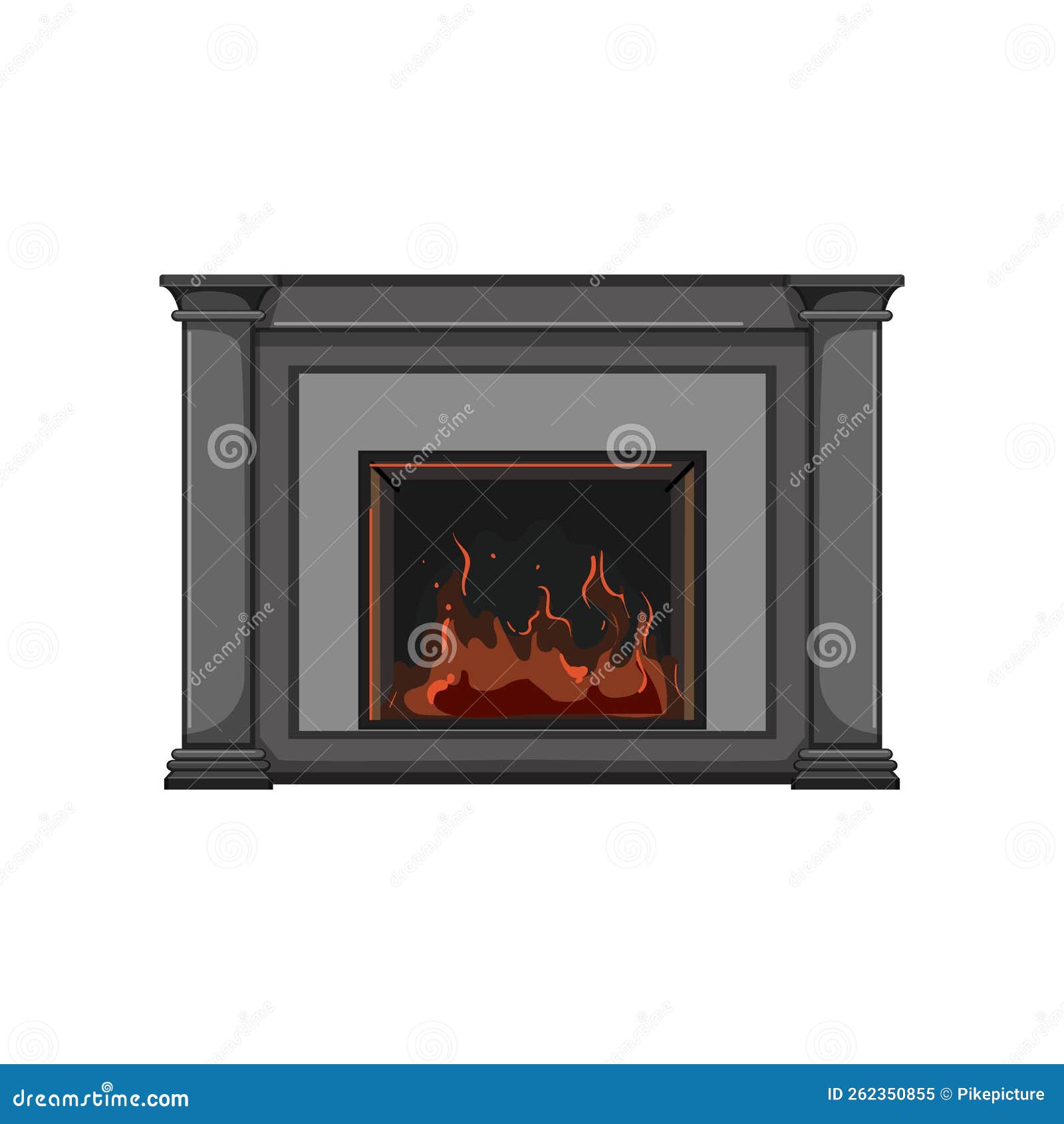 Fire Fireplace Cartoon Vector Illustration Stock Vector - Illustration ...