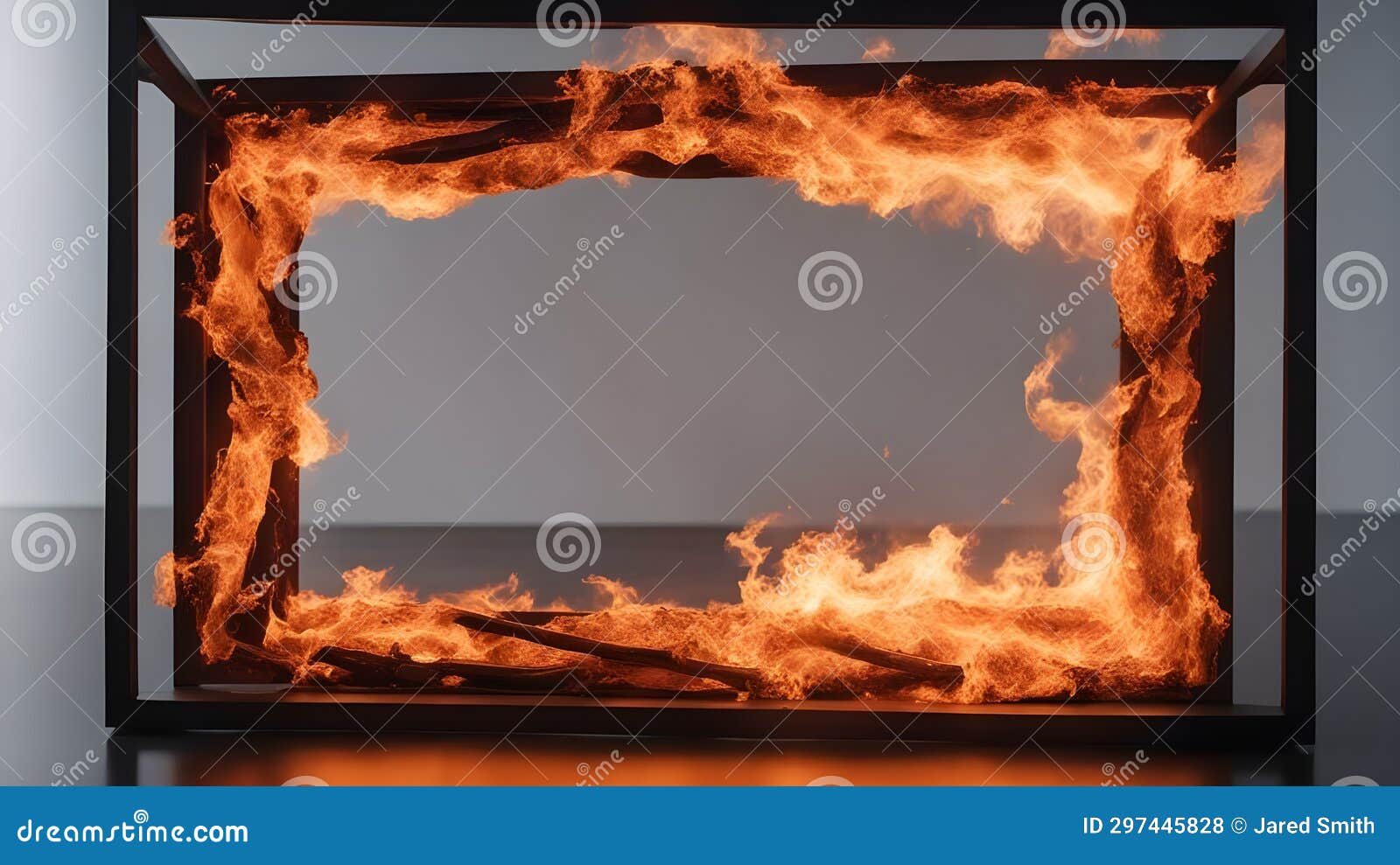 Fire in Fireplace a Frame of Fire with a Realistic Effect, Showing the ...