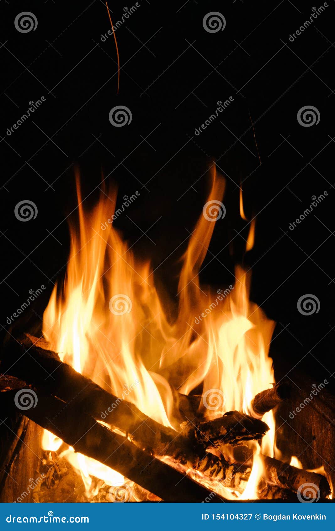 Fire in the Fireplace, Note Shallow Depth of Field Stock Image - Image ...