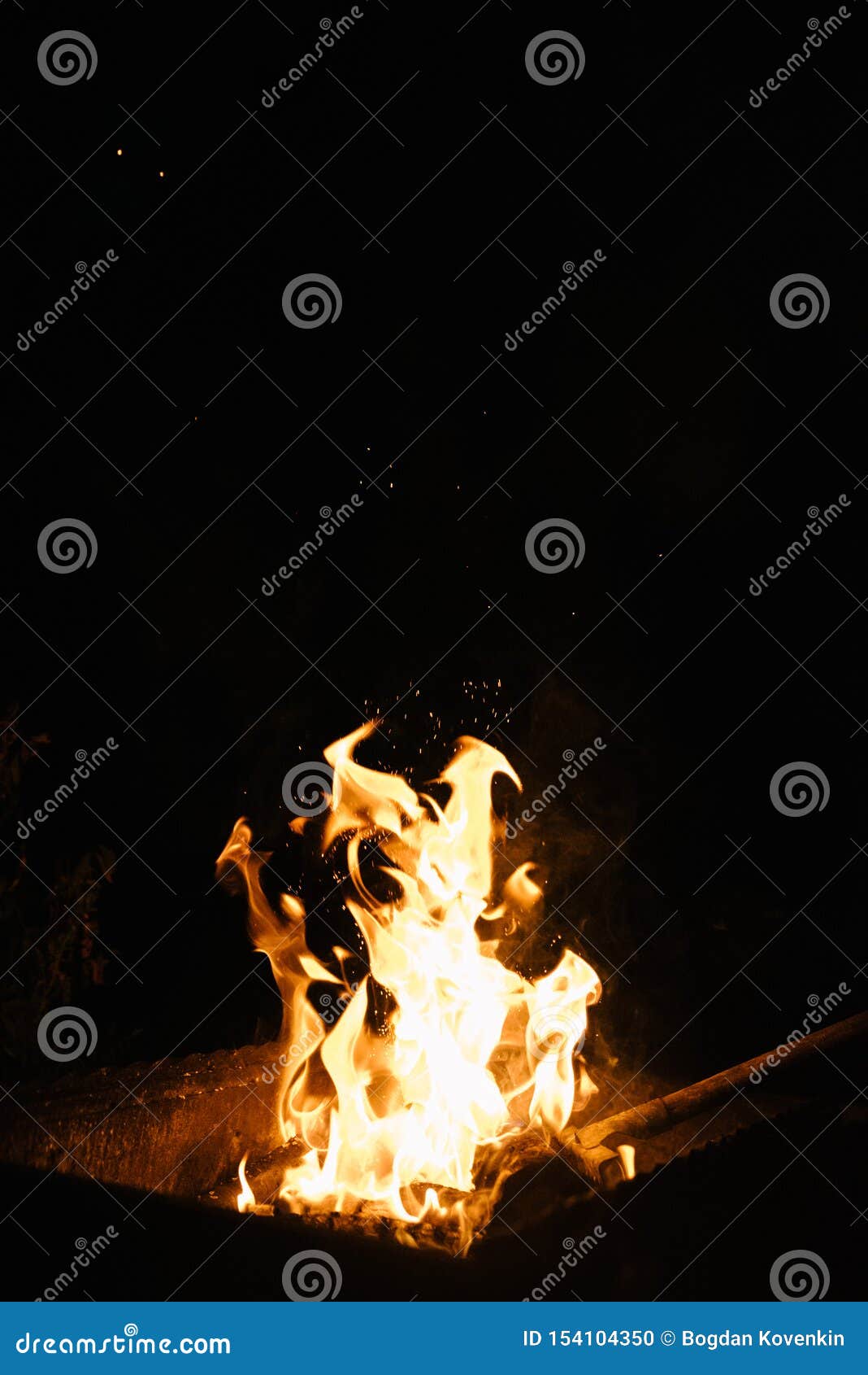 Fire in the Fireplace, Note Shallow Depth of Field Stock Photo - Image ...