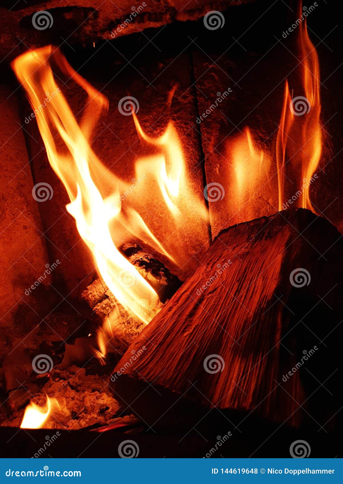 Fire stock photo. Image of fireplace, relax, burn, burning - 144619648