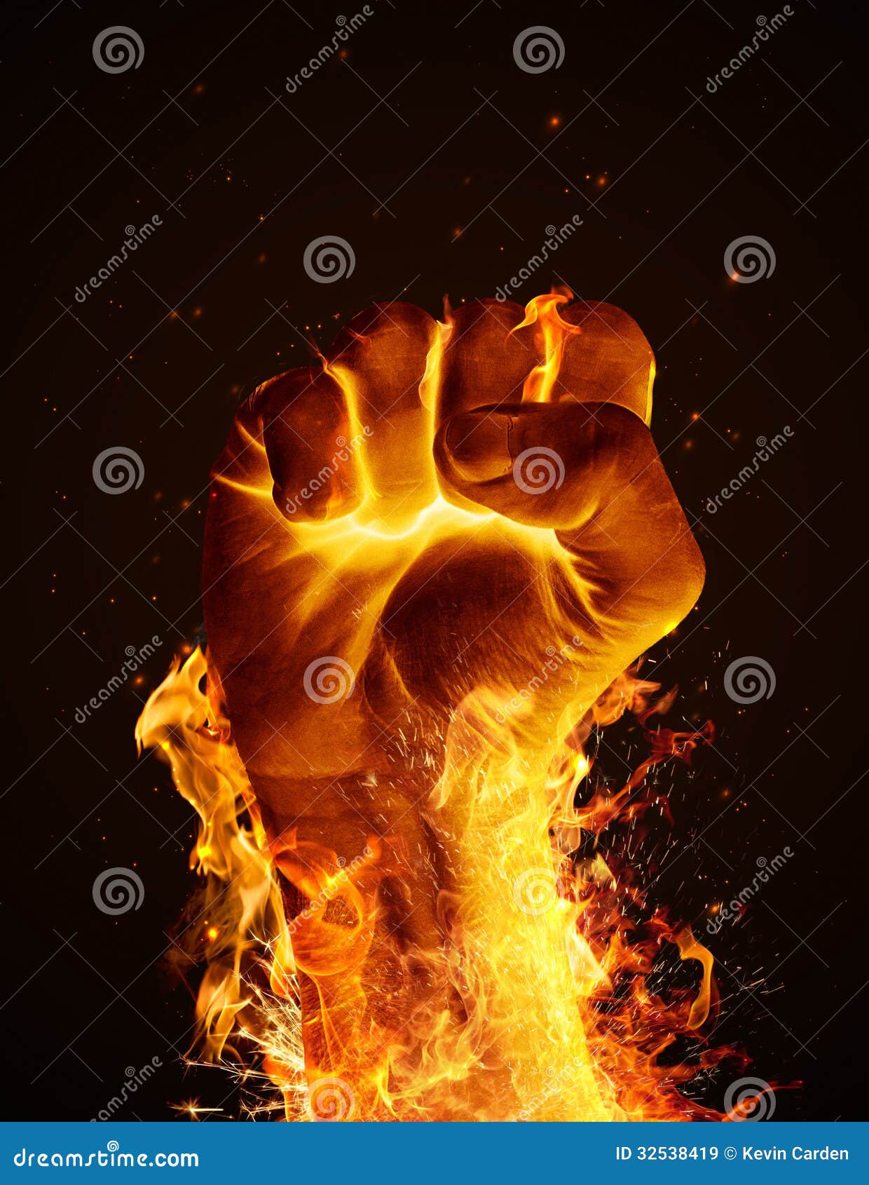 Fire fist stock illustration. Illustration of burn, explosion - 32538419