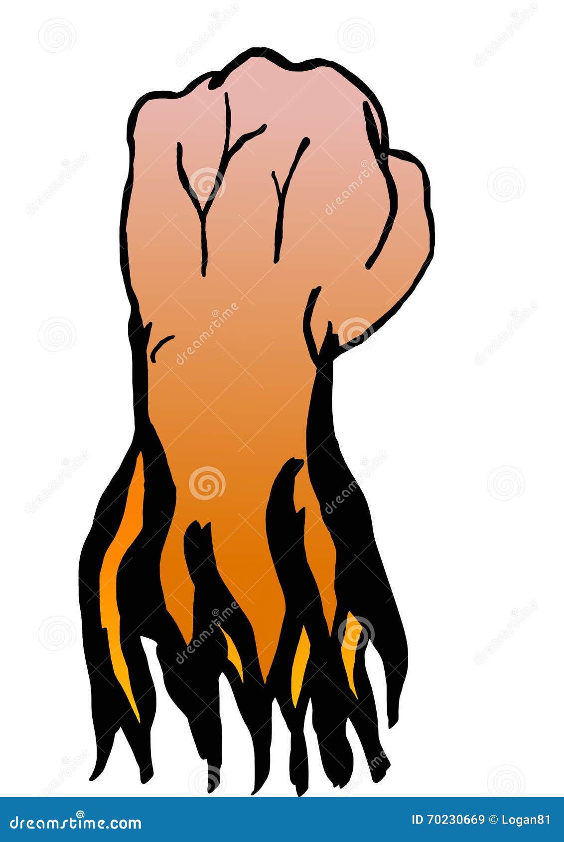 Fire Fist Royalty-Free Stock Photography | CartoonDealer.com #32538419
