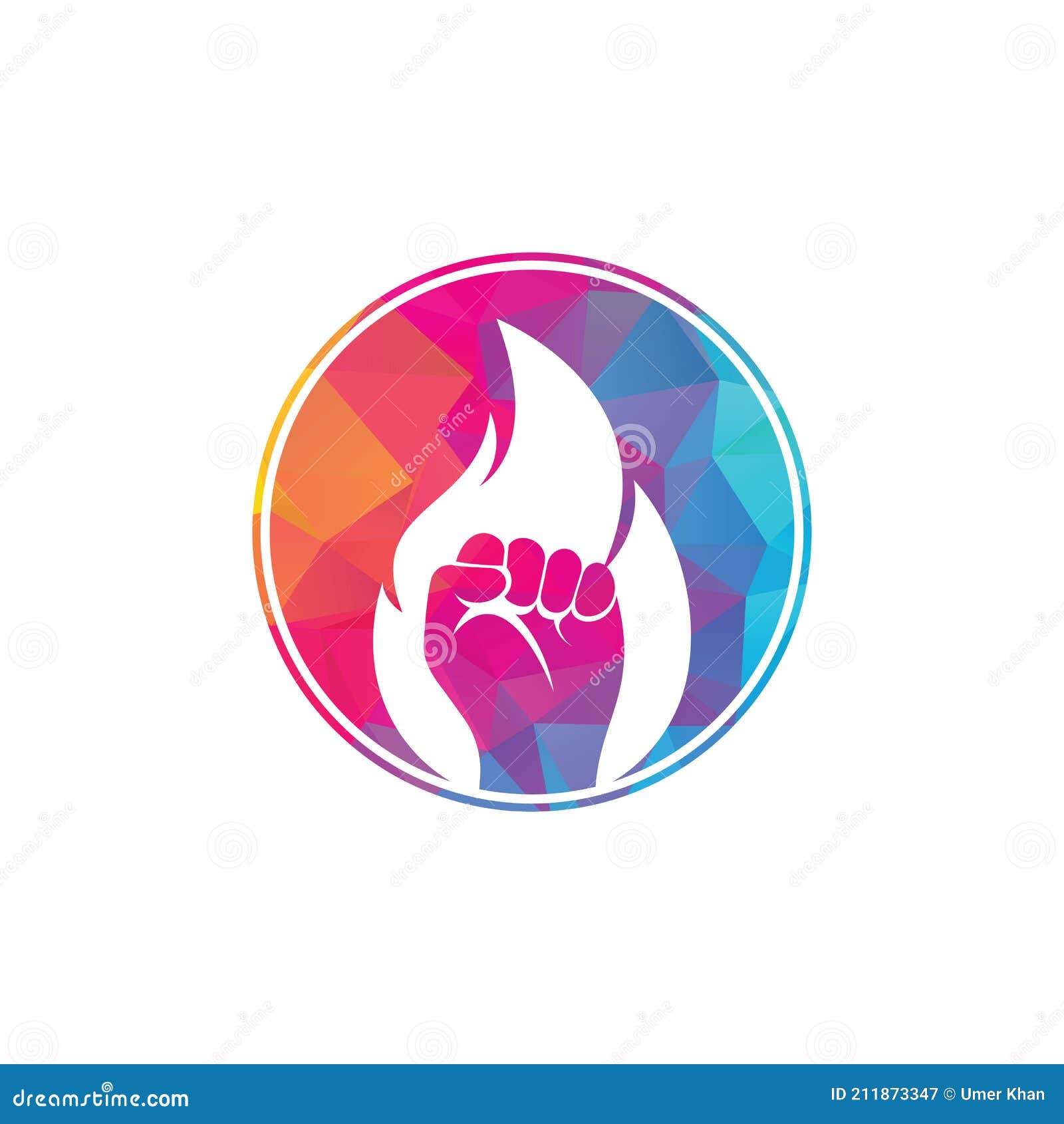 Fire Fist Logo Vector. stock vector. Illustration of descending - 211873347