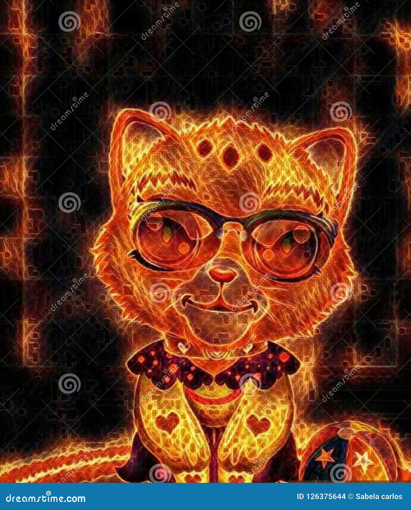 Fire Flam Cat Illustration Royalty-Free Cartoon | CartoonDealer.com ...