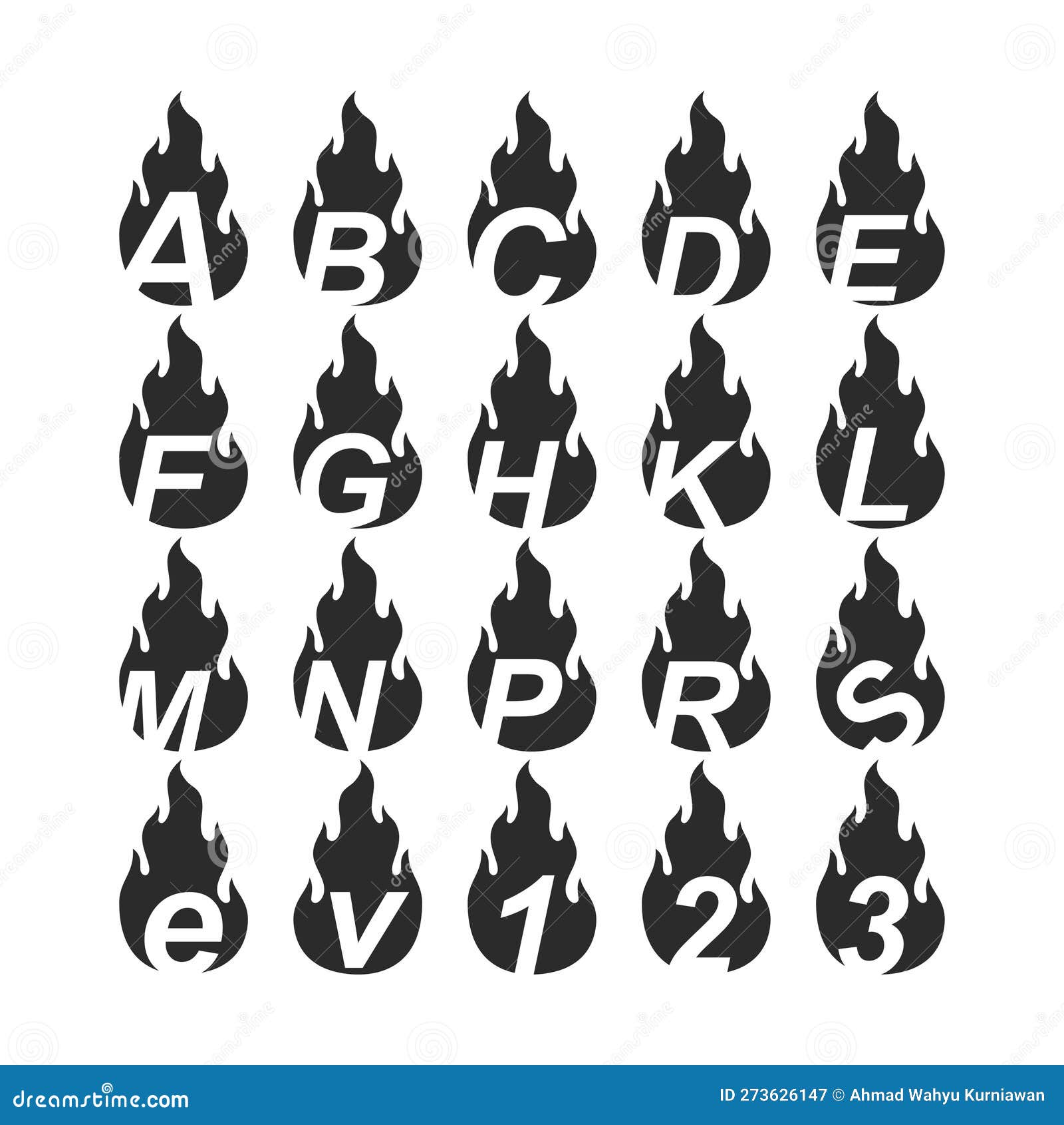 Fire Flame with Alphabet Logo Stock Vector - Illustration of style ...