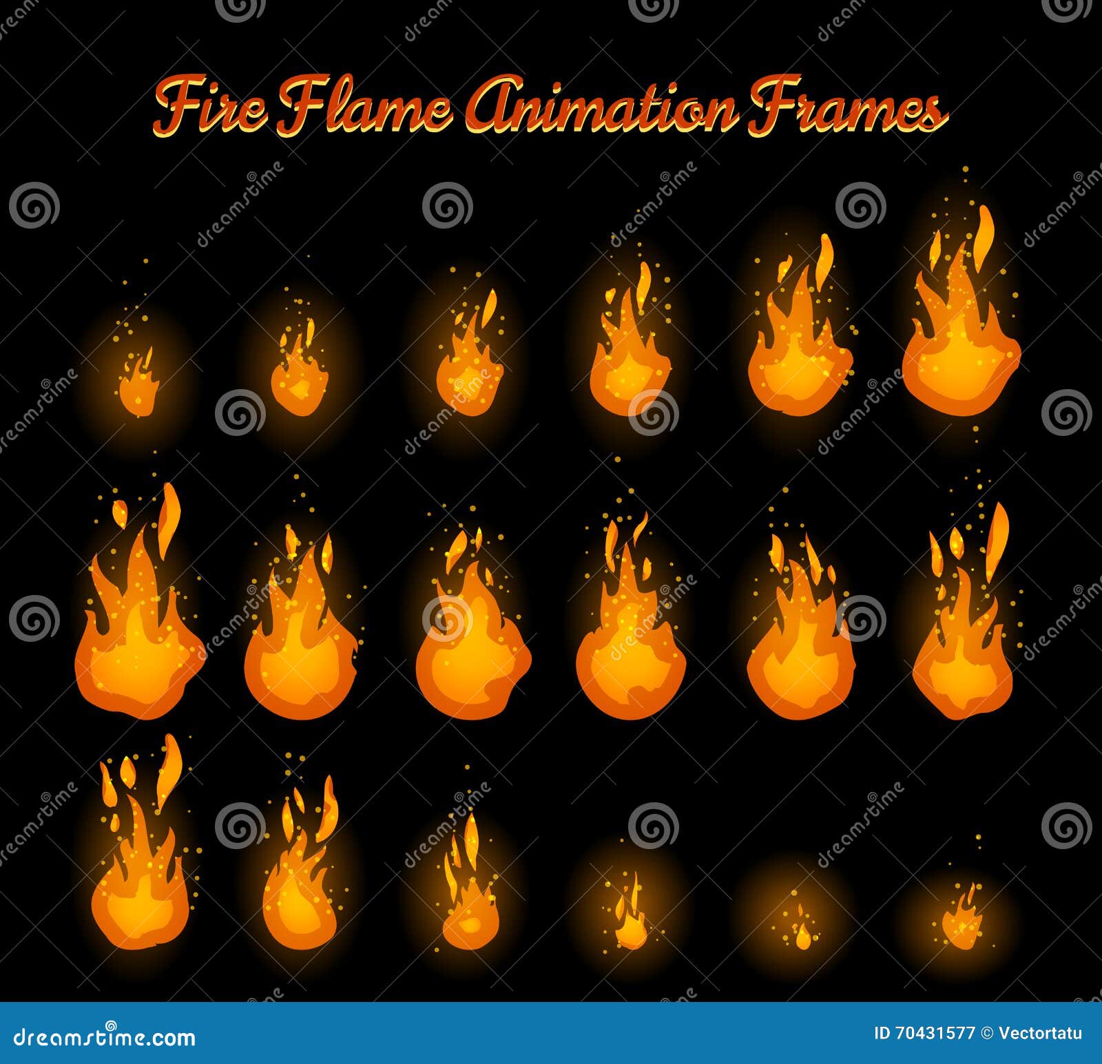 Fire Flame Animation for Fire Trap Stock Vector - Illustration of ...