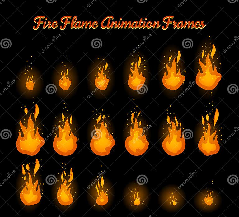 Fire Flame Animation for Fire Trap Stock Vector - Illustration of ...