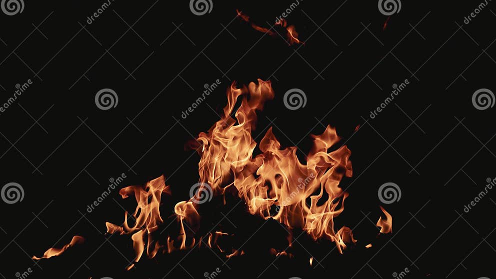 Fire Flame Background. Hell Bonfire. Texture of Fire on a Black ...