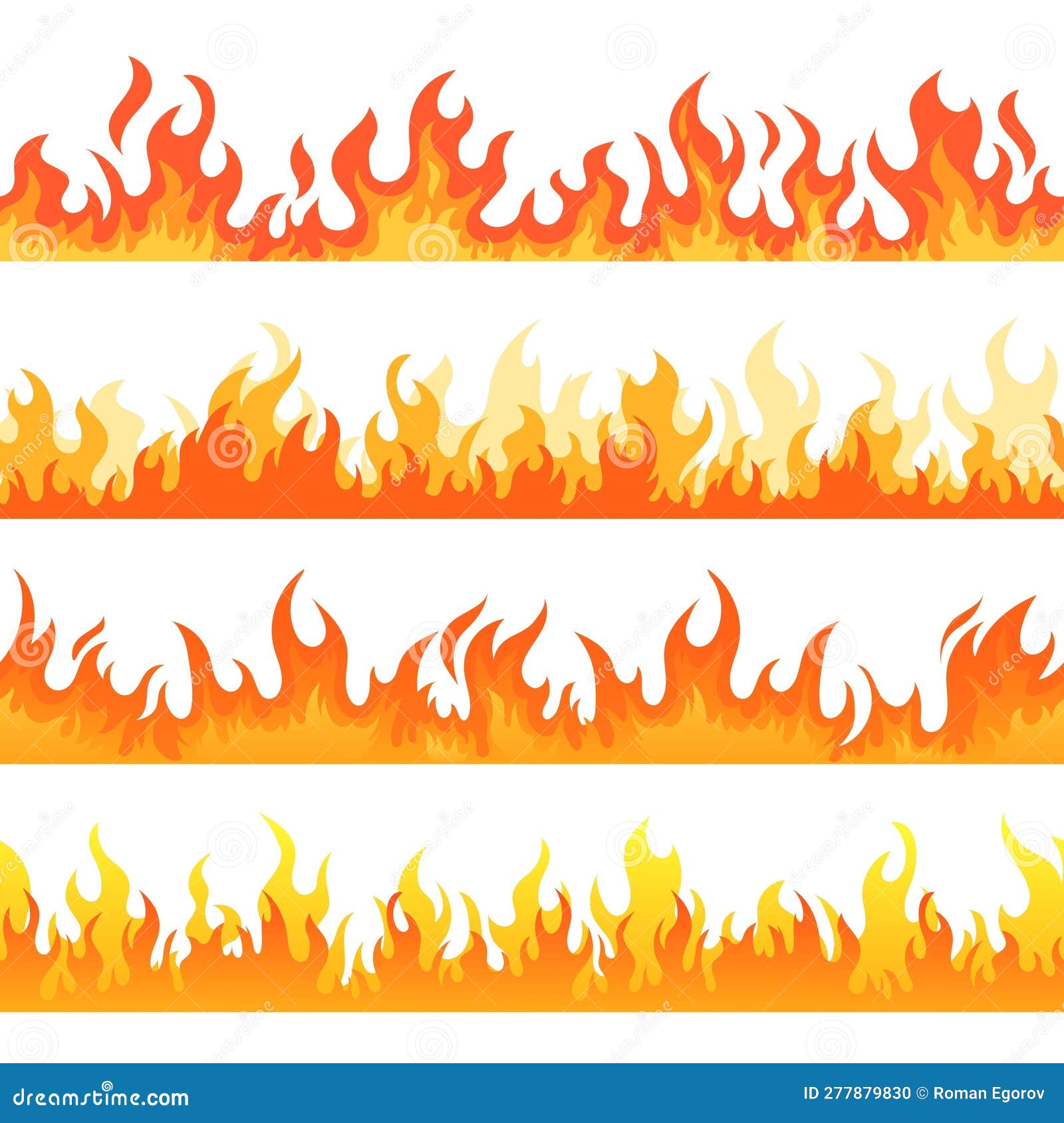 Fire Flame Background. Seamless Texture. Bonfire Motion, Endless Borders Set. Spicy Hell, Hot ...