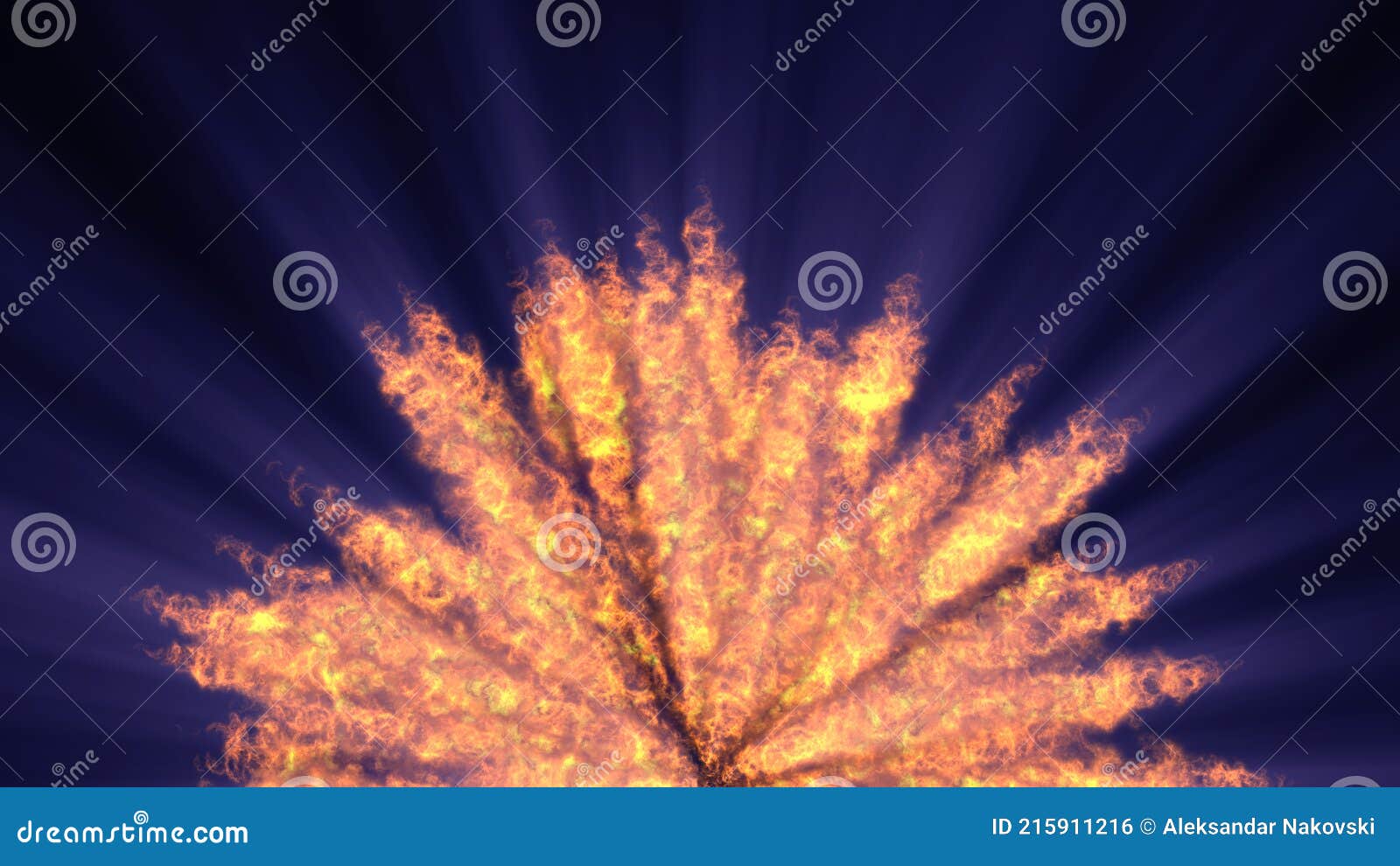 Fire Flame Ball Explosion in Space, Illustration Stock Photo - Image of ...