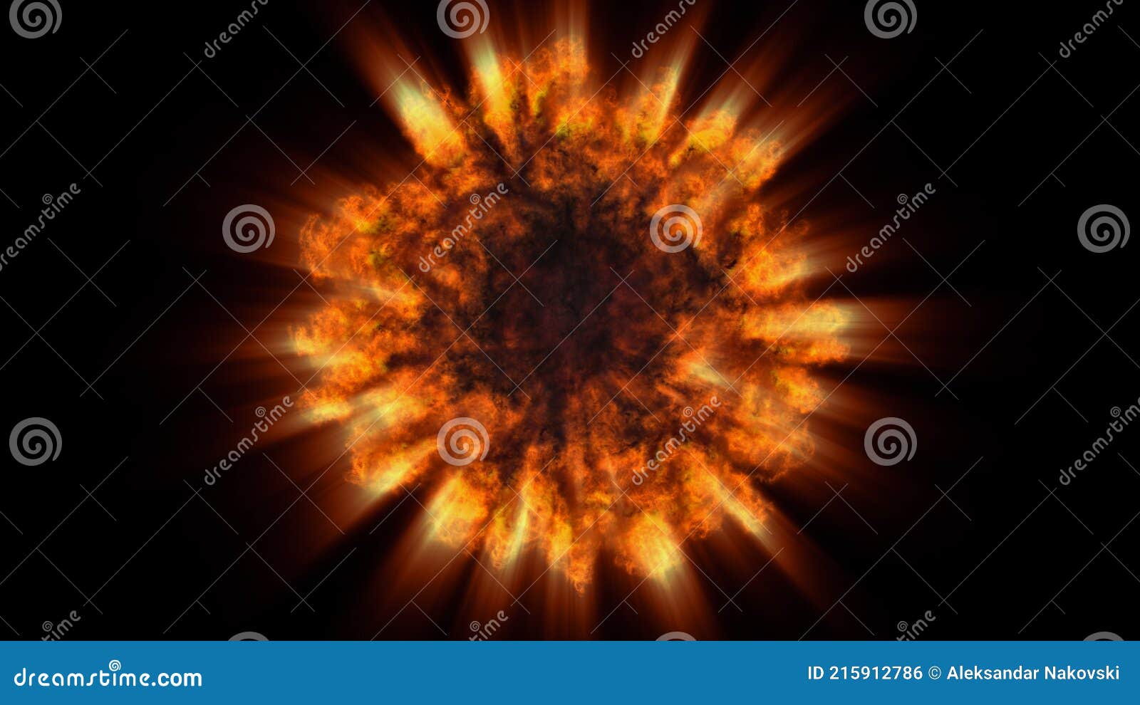 Fire Flame Ball Explosion in Space, Illustration Stock Illustration ...