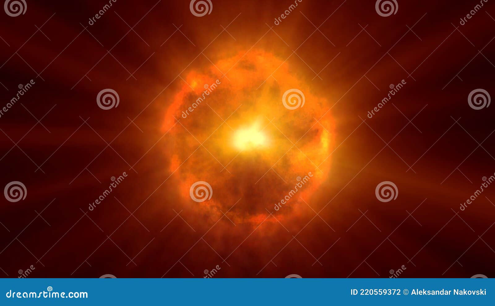 Fire Flame Ball Explosion in Space, Illustration Stock Illustration ...