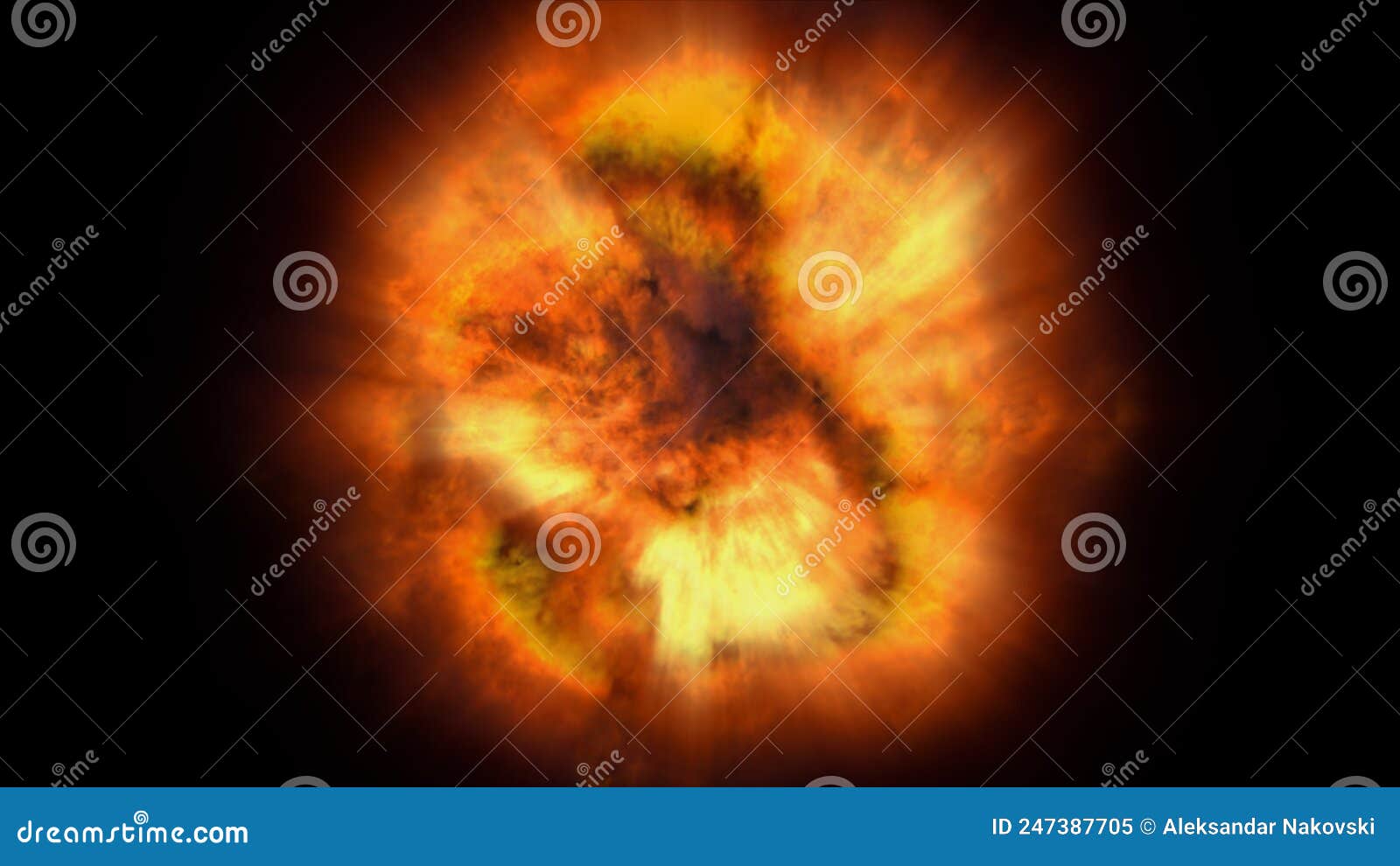 Fire Flame Ball Explosion in Space, Illustration Stock Illustration ...
