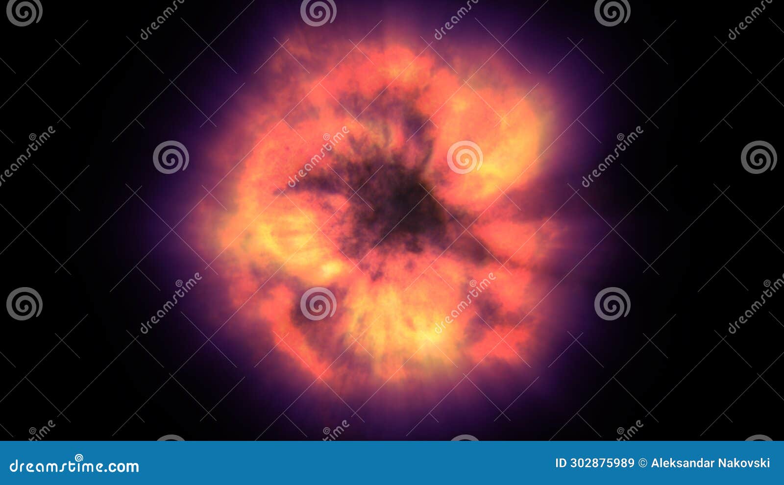 Fire Flame Ball Explosion in Space, Illustration Stock Illustration ...