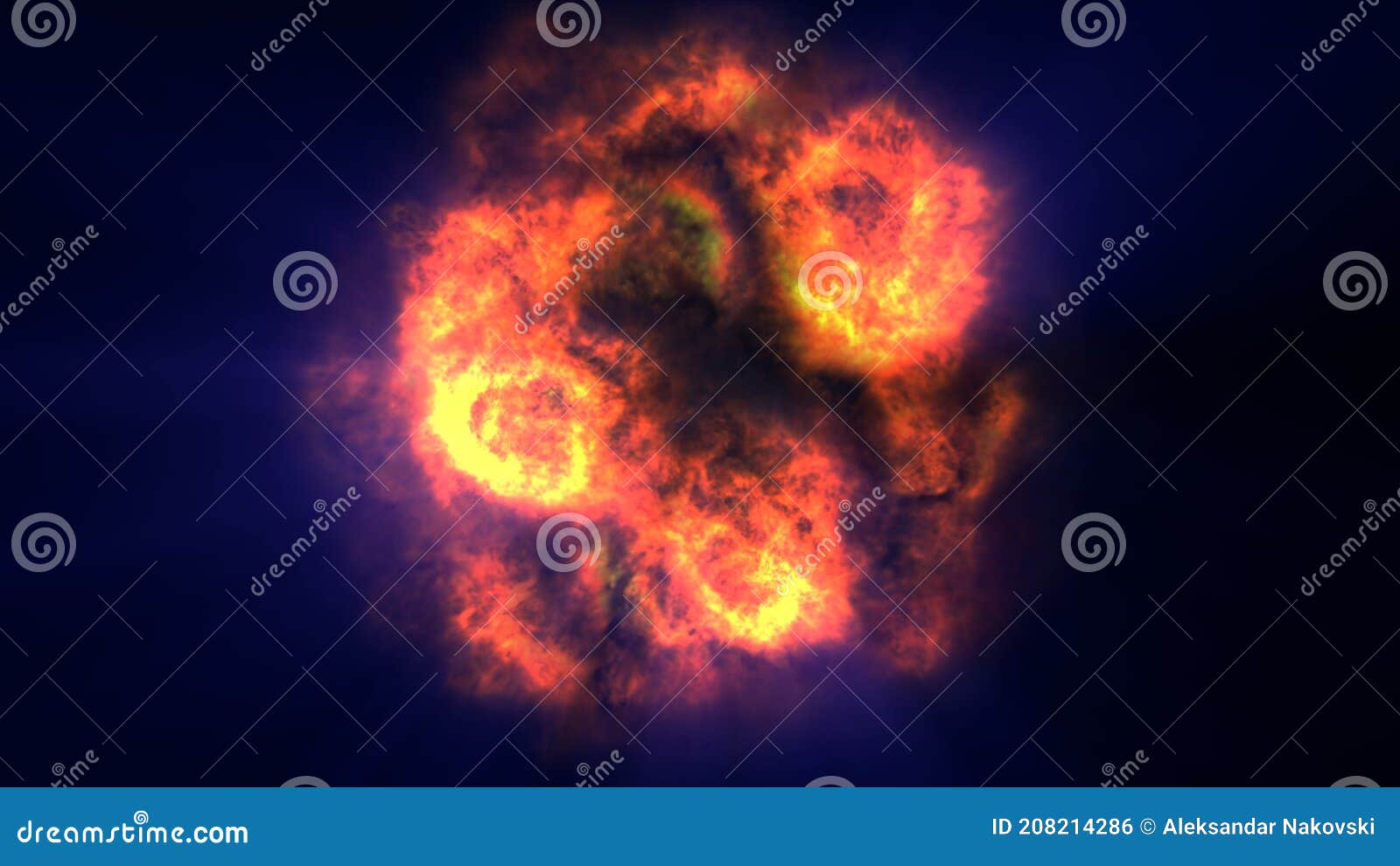 Fire Flame Ball Explosion in Space, Illustration Stock Illustration ...