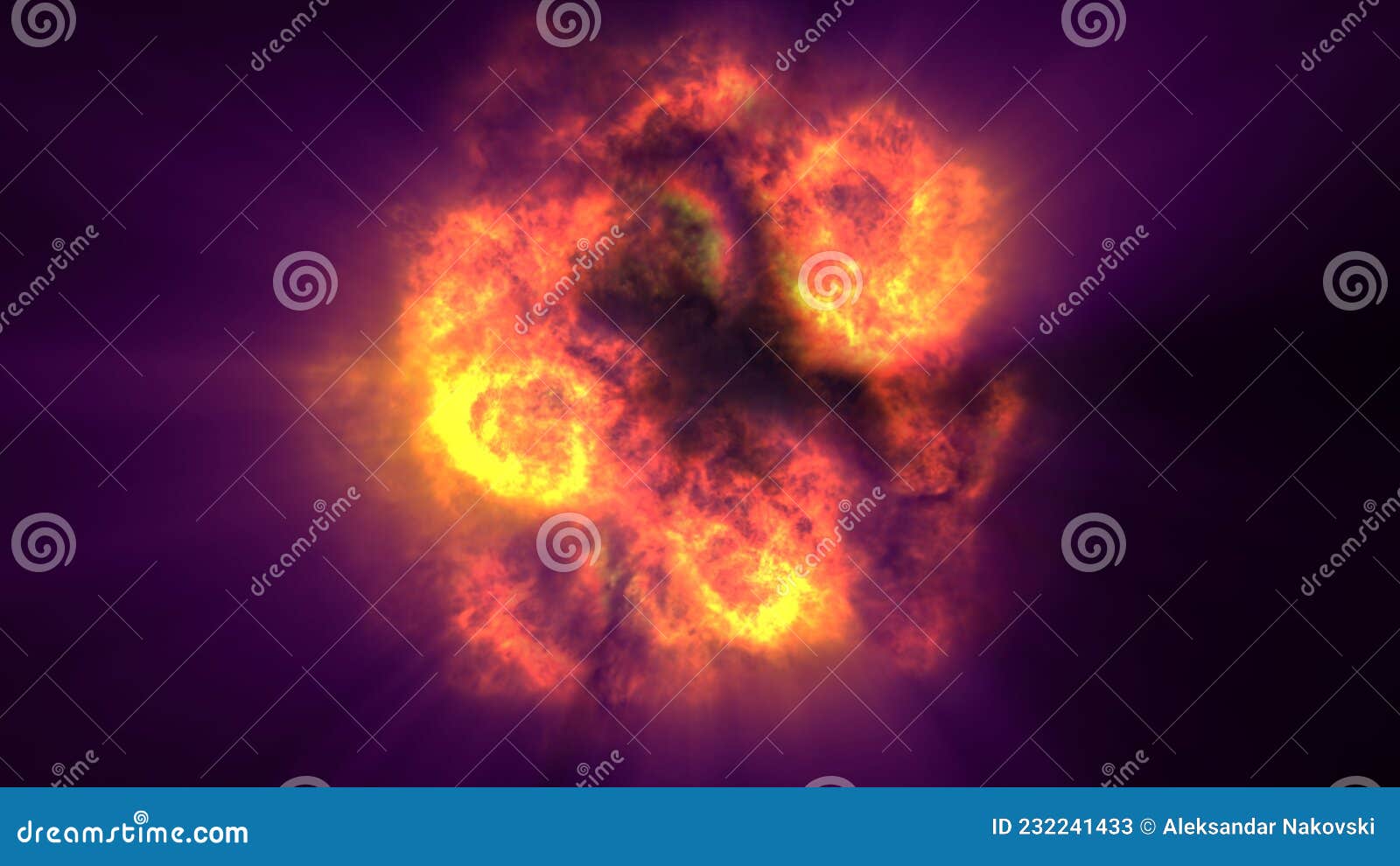 Fire Flame Ball Explosion in Space, Illustration Stock Illustration ...