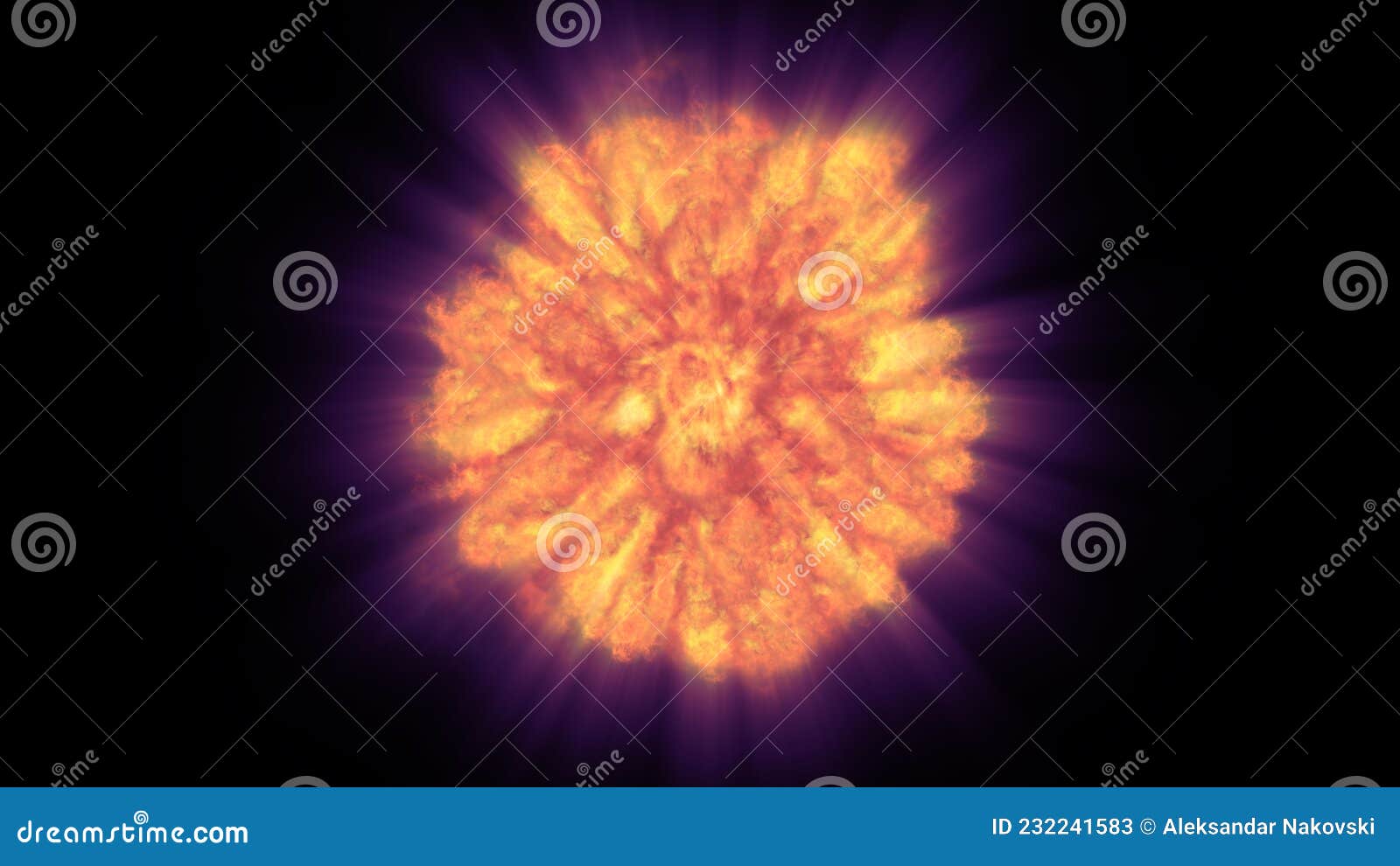 Fire Flame Ball Explosion in Space, Illustration Stock Illustration ...