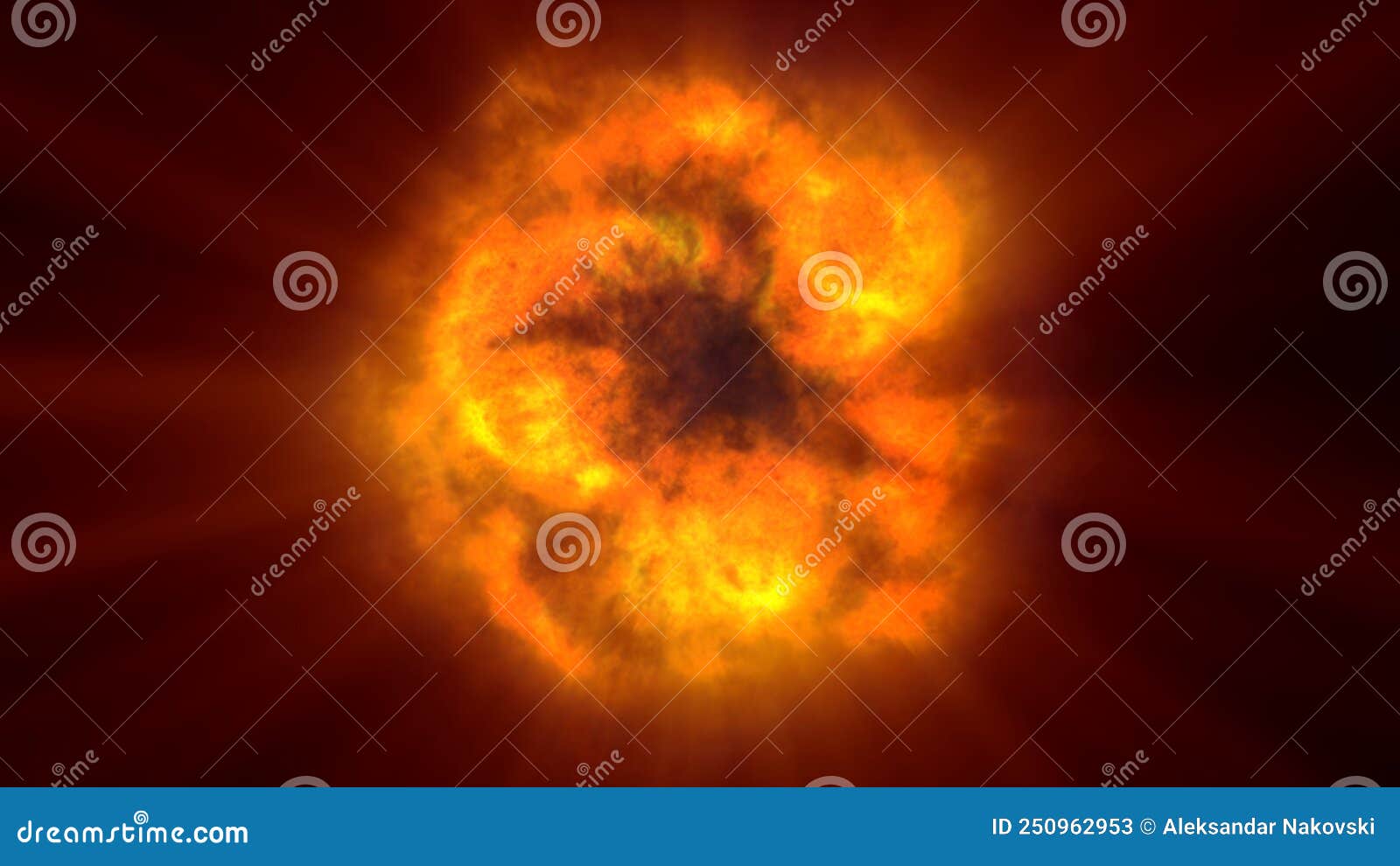 Fire Flame Ball Explosion in Space, Illustration Stock Illustration ...