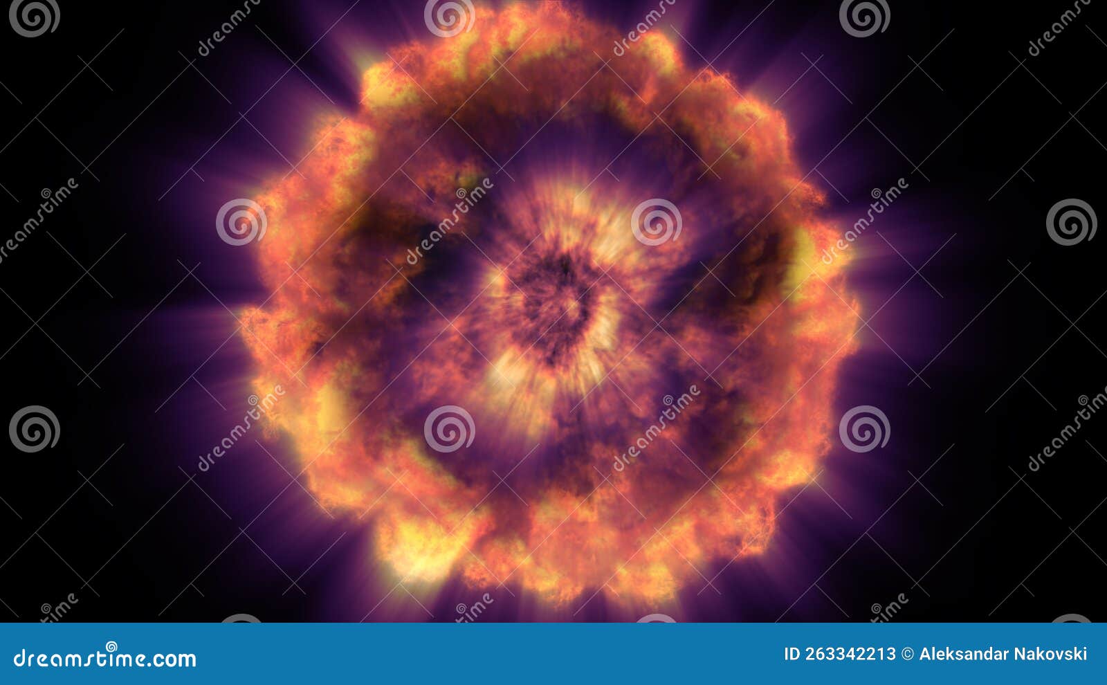 Fire Flame Ball Explosion in Space, Illustration Stock Illustration ...