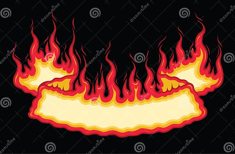 Fire Flame Banner Bottom Arch Scroll Stock Vector - Illustration of ...