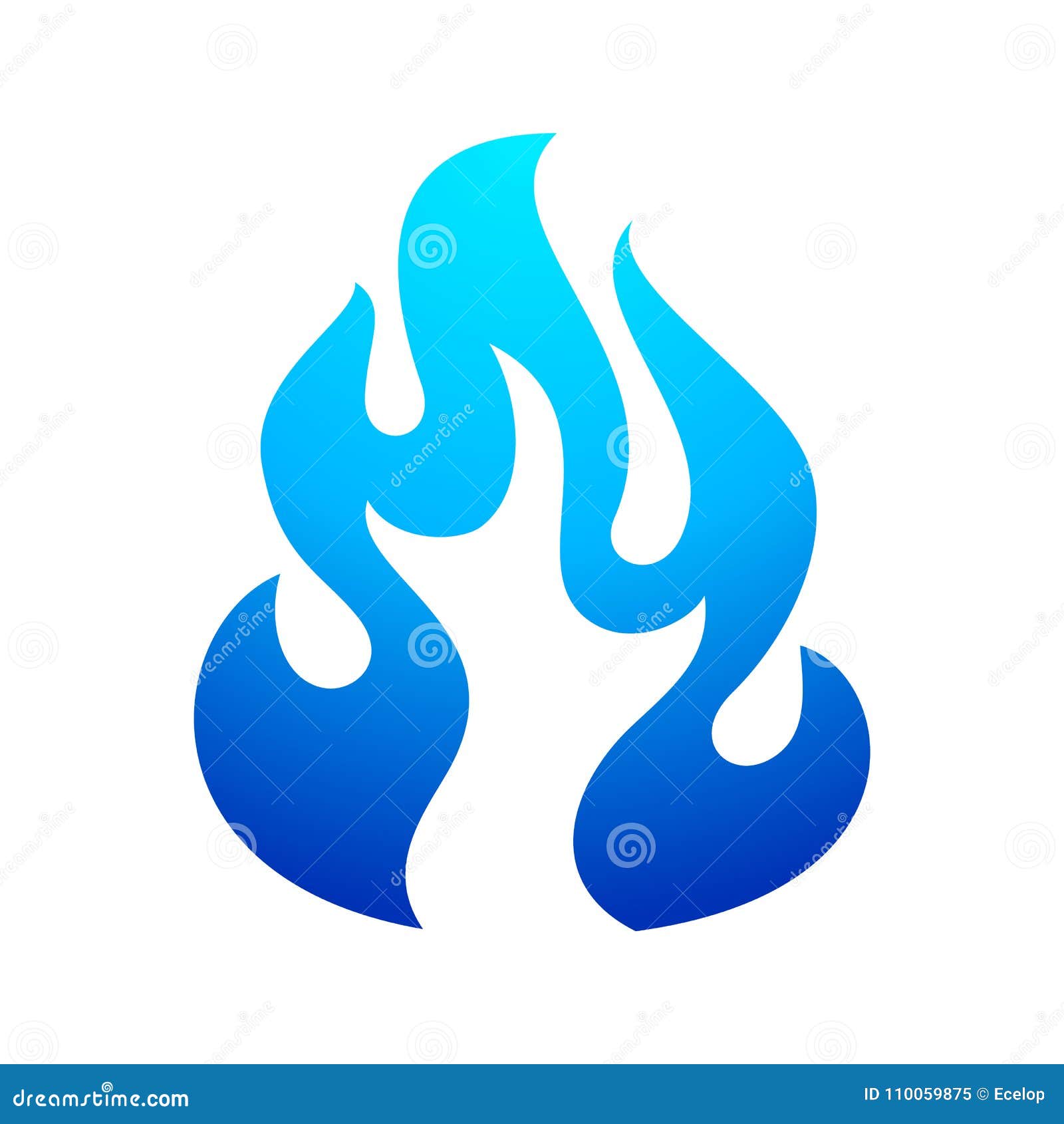 Fire flame blue icon stock vector. Illustration of danger - 110059875