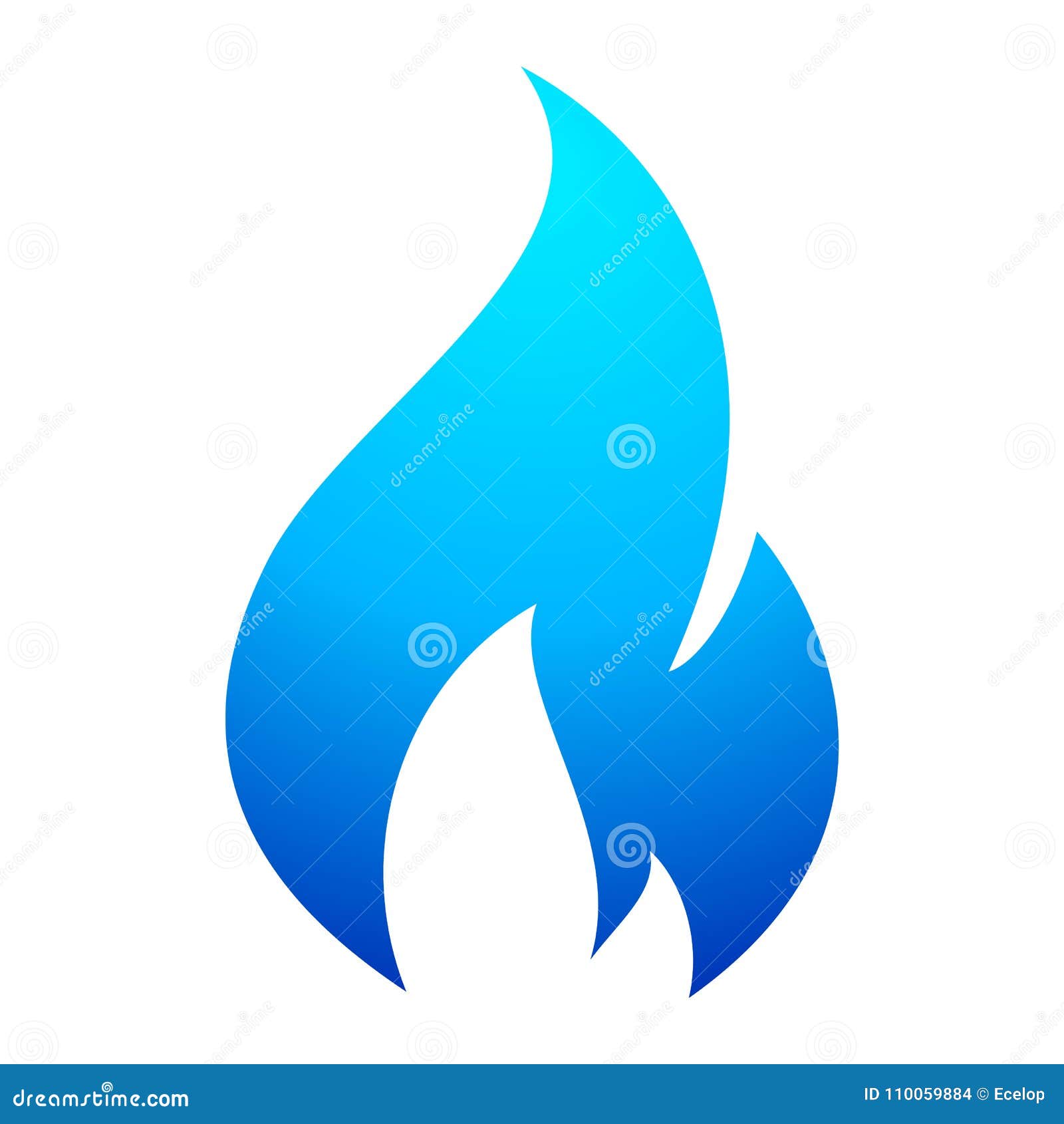 Fire flame blue icon stock vector. Illustration of isolated - 110059884